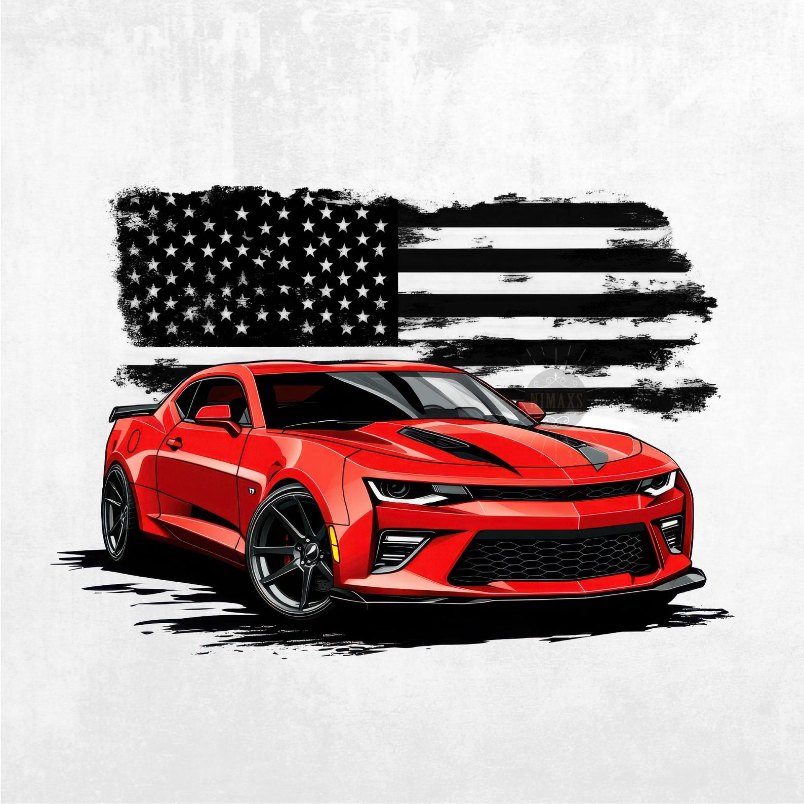 Red Camaro SS PNG, American Flag, Muscle Car Sublimation Design - Etsy