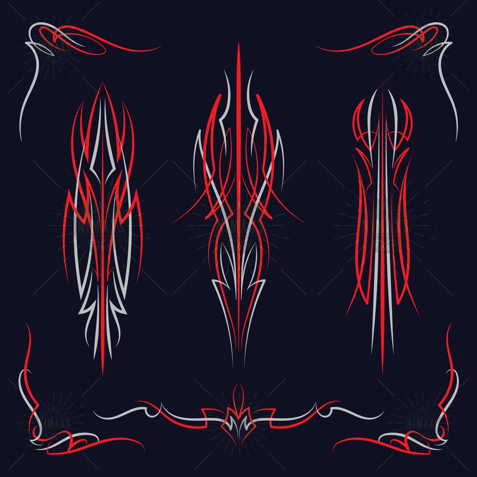 Pinstriping Svg, Motorcycle and Car Pinstripe, Vintage Hand Drawn Art ...