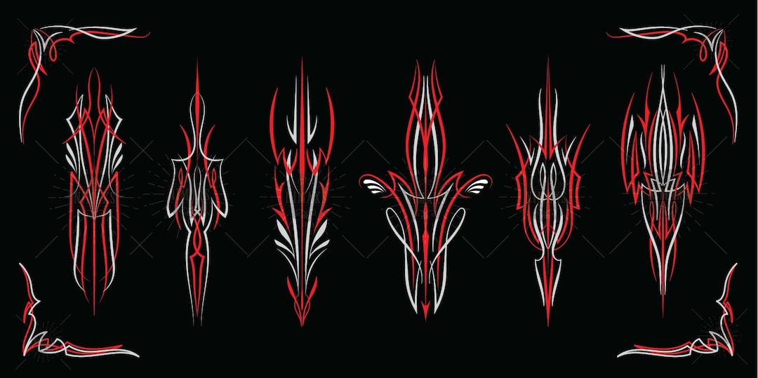 Pinstriping SVG for Motorcycle and Car Pinstripe, Art Old School SVG ...