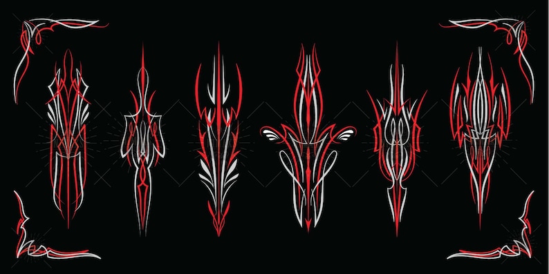 Pinstriping SVG for Motorcycle and Car Pinstripe, Art Old School SVG ...