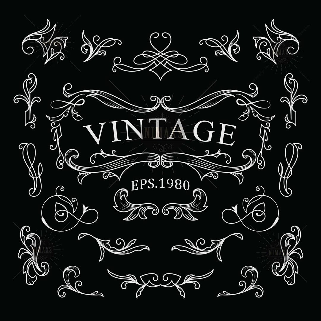 Western Hand Drawn Elements Vintage Frame Label Decor SVG, PNG, DXF - Etsy