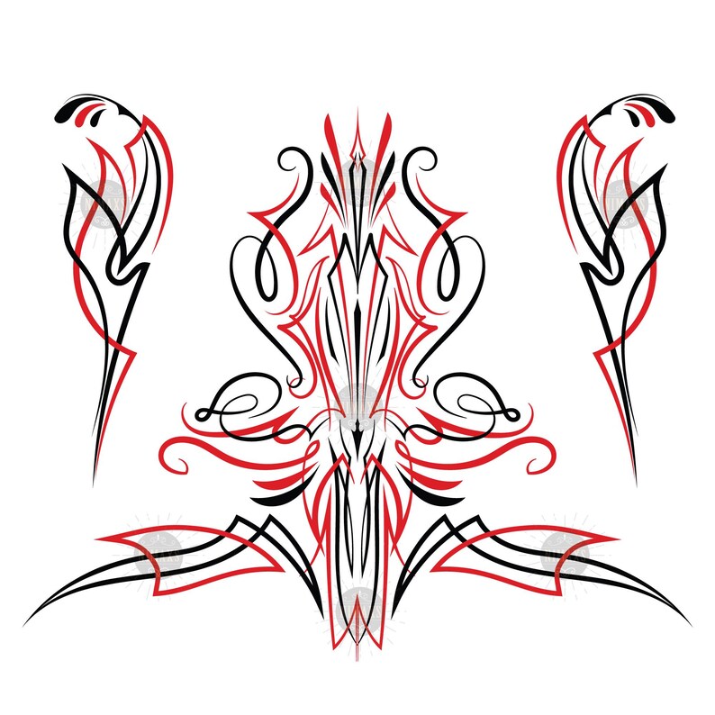 Red and Black Pinstriping Art Svg, for Motorcycle and Car Pinstripe ...