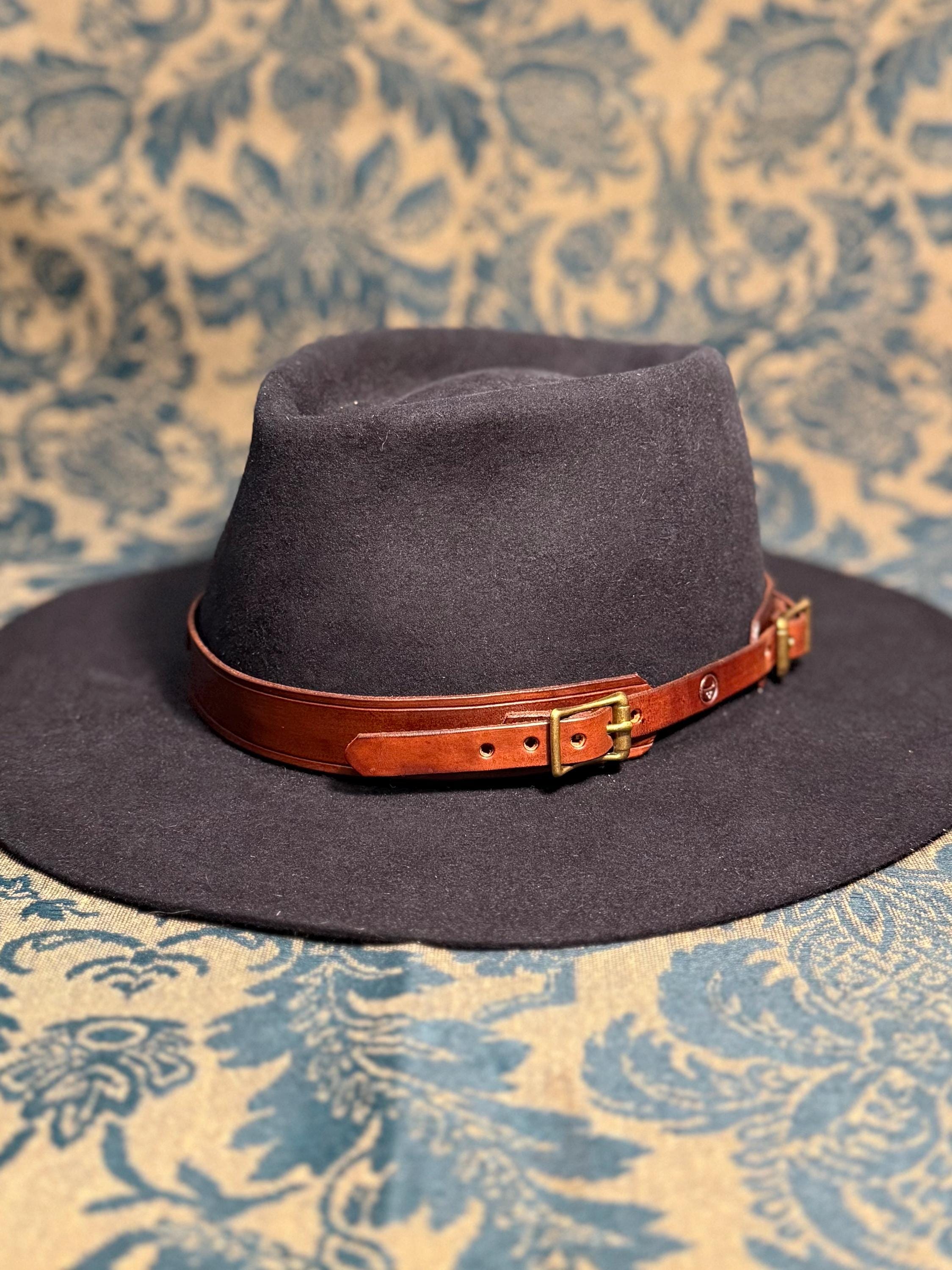 Custom Leather Hat Band With Loops for Trinkets, Handmade Cowboy ...