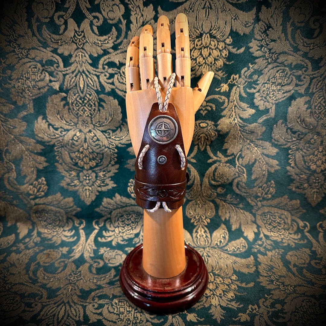 Leather Bracelet Ring Hand Chain Cuff - Etsy