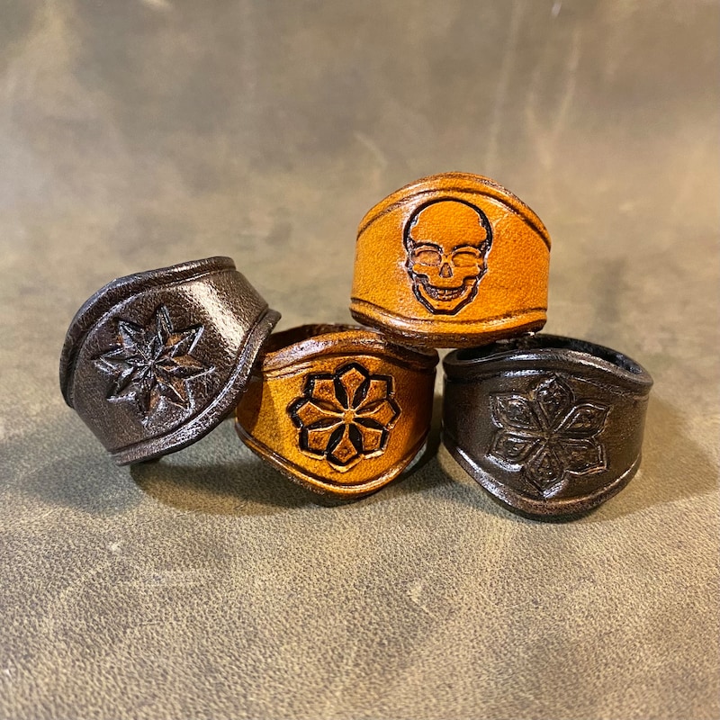 Leather Ring - Etsy