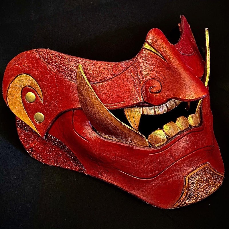 Wooden Oni Mask - Etsy