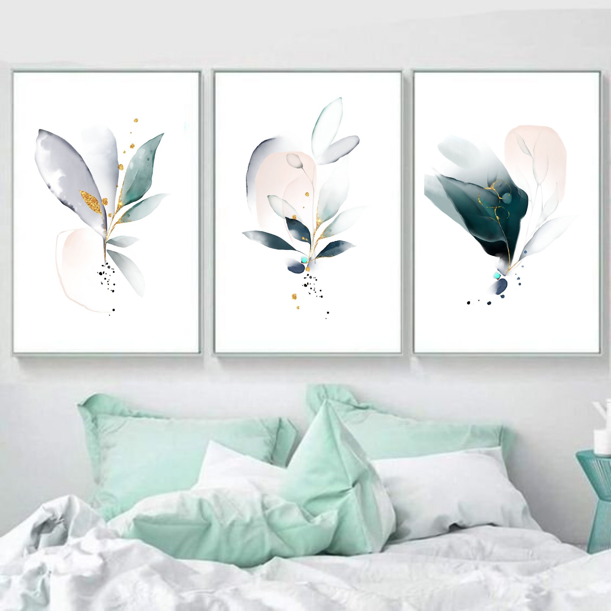3 Piece Wall Art Fine Art Set Three Prints Pastel Watercolor Print ...