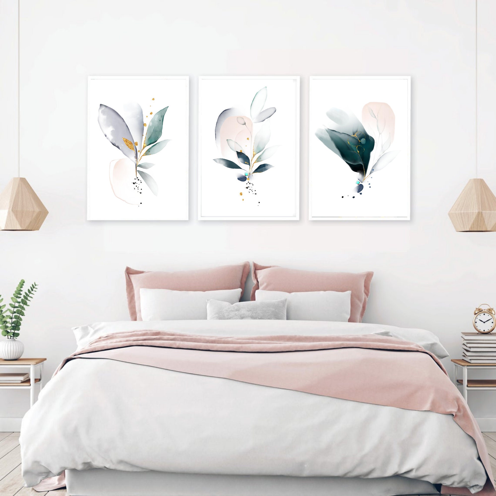 3 Piece Wall Art Fine Art Set Three Prints Pastel Watercolor - Etsy