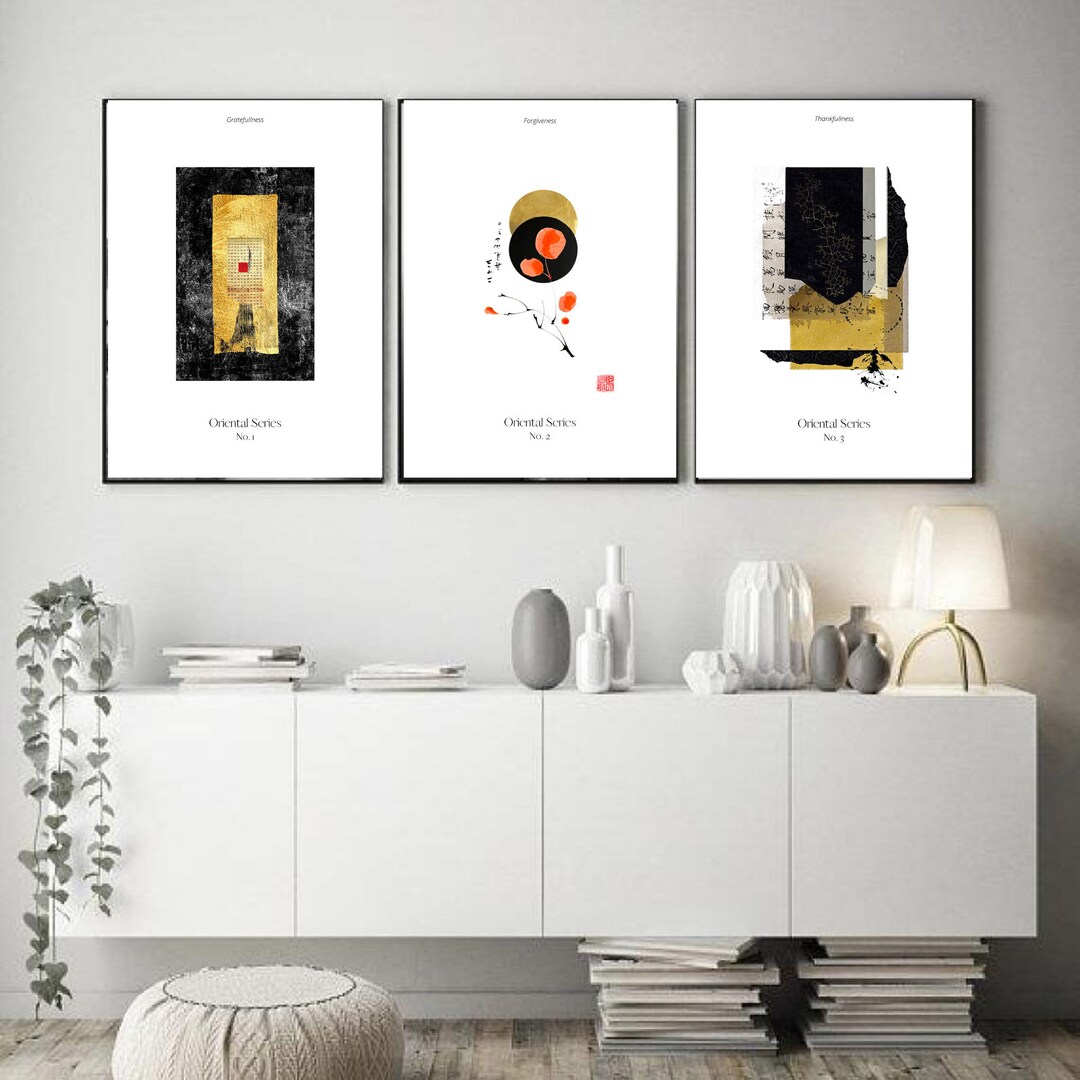 Japandi Art Prints Set: Asian Abstract Giclée Fine Art Paper - Etsy