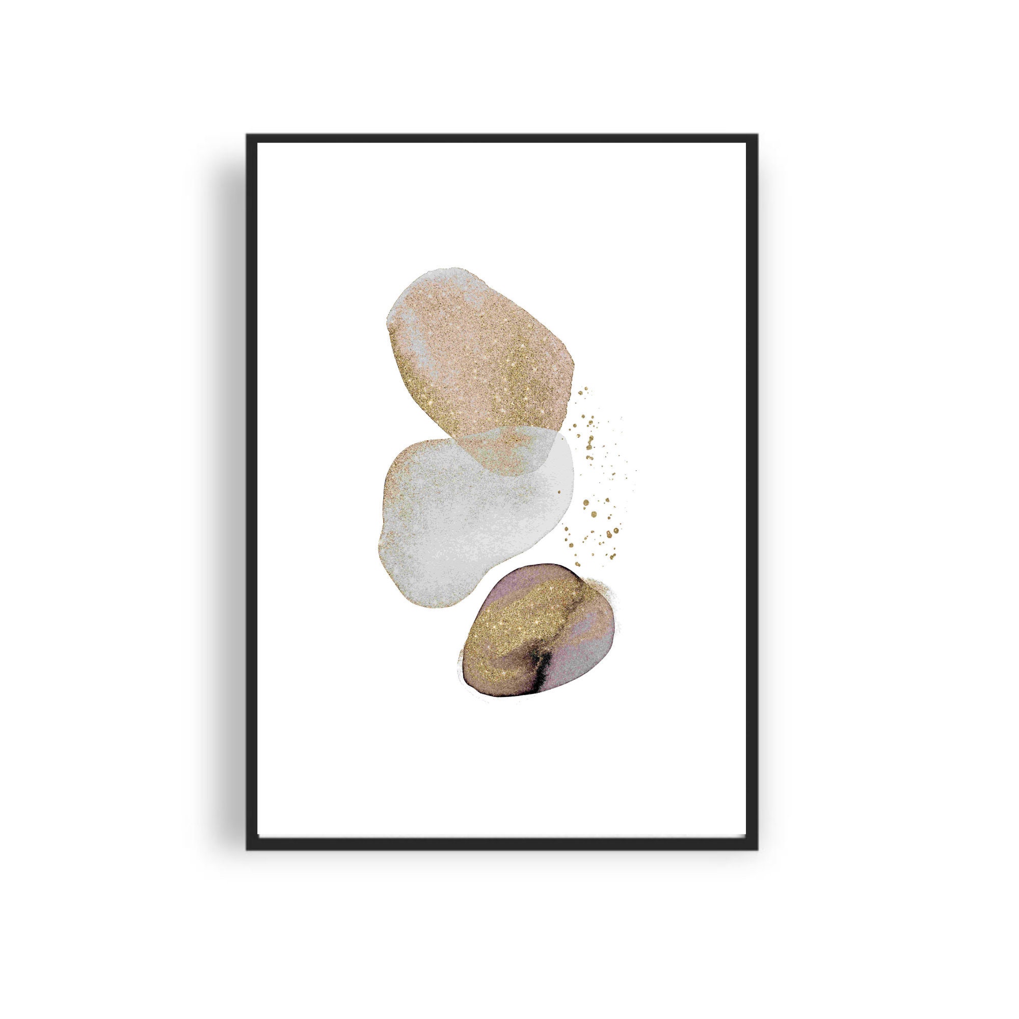 Large Printable Abstract Art Pebble Wall Art Pink Gold - Etsy