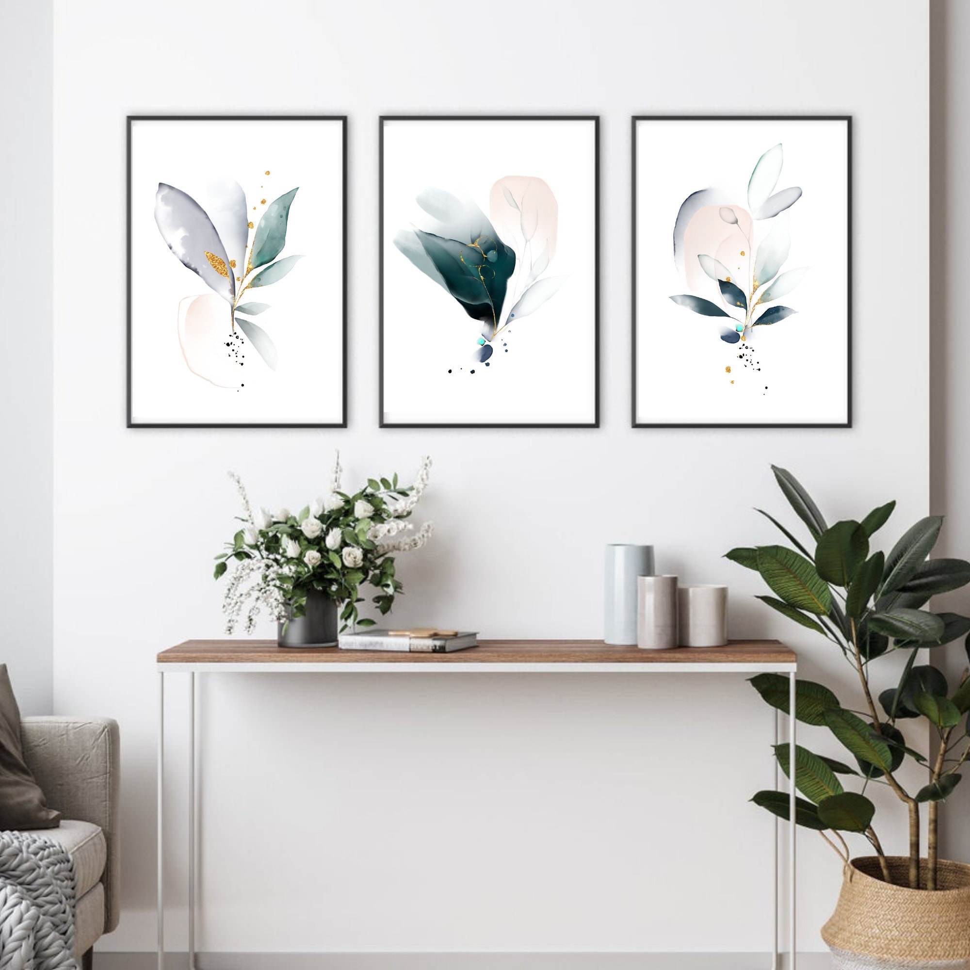 3 Piece Wall Art Fine Art Set Three Prints Pastel Watercolor Print ...