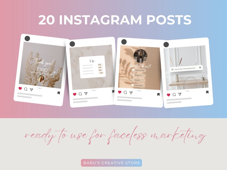 100 Faceless Instagram Reels Ideas and Aesthetic Templates Bundle ...