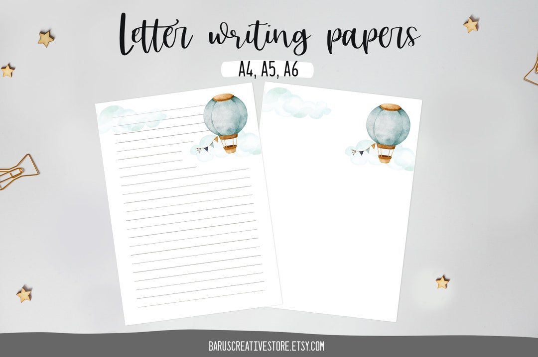 Letter Writing Paper With Lines and Without Lines PDF A4 - Etsy