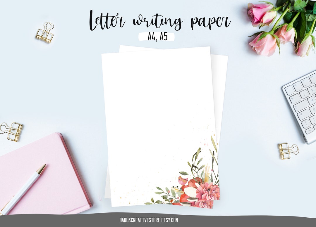 Papel para escribir cartas rayado y sin rayas / PDF / A4 / A5 ...