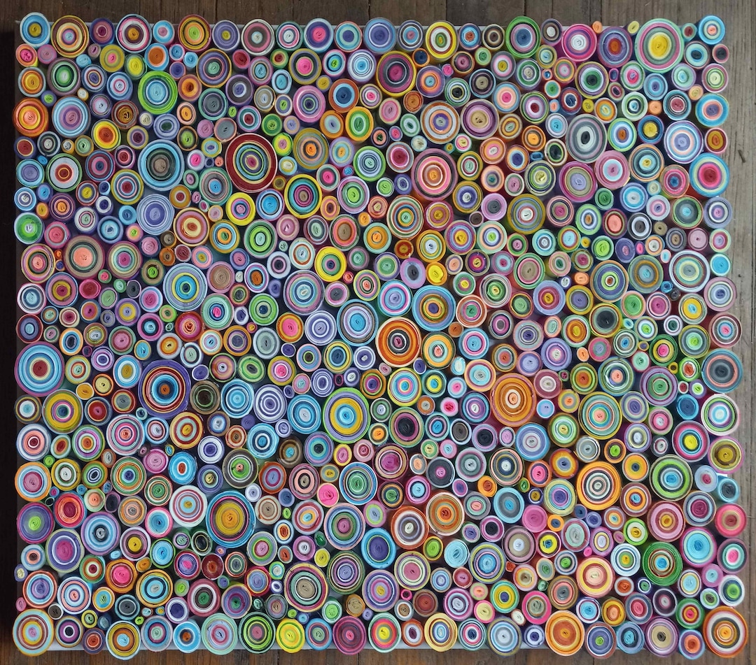 Well-rounded - Paper Quilled Circles on 20" X 15" Stretched Canvas - Etsy