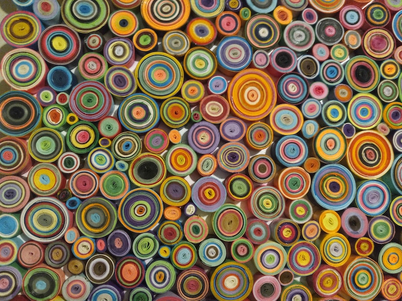 Well-rounded - Paper Quilled Circles on 20" X 15" Stretched Canvas - Etsy