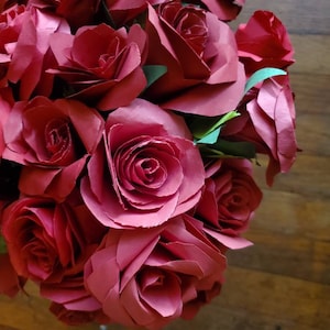 Handmade Paper Rose Bouquet (6 or 12 Paper Roses in Vase) - Etsy