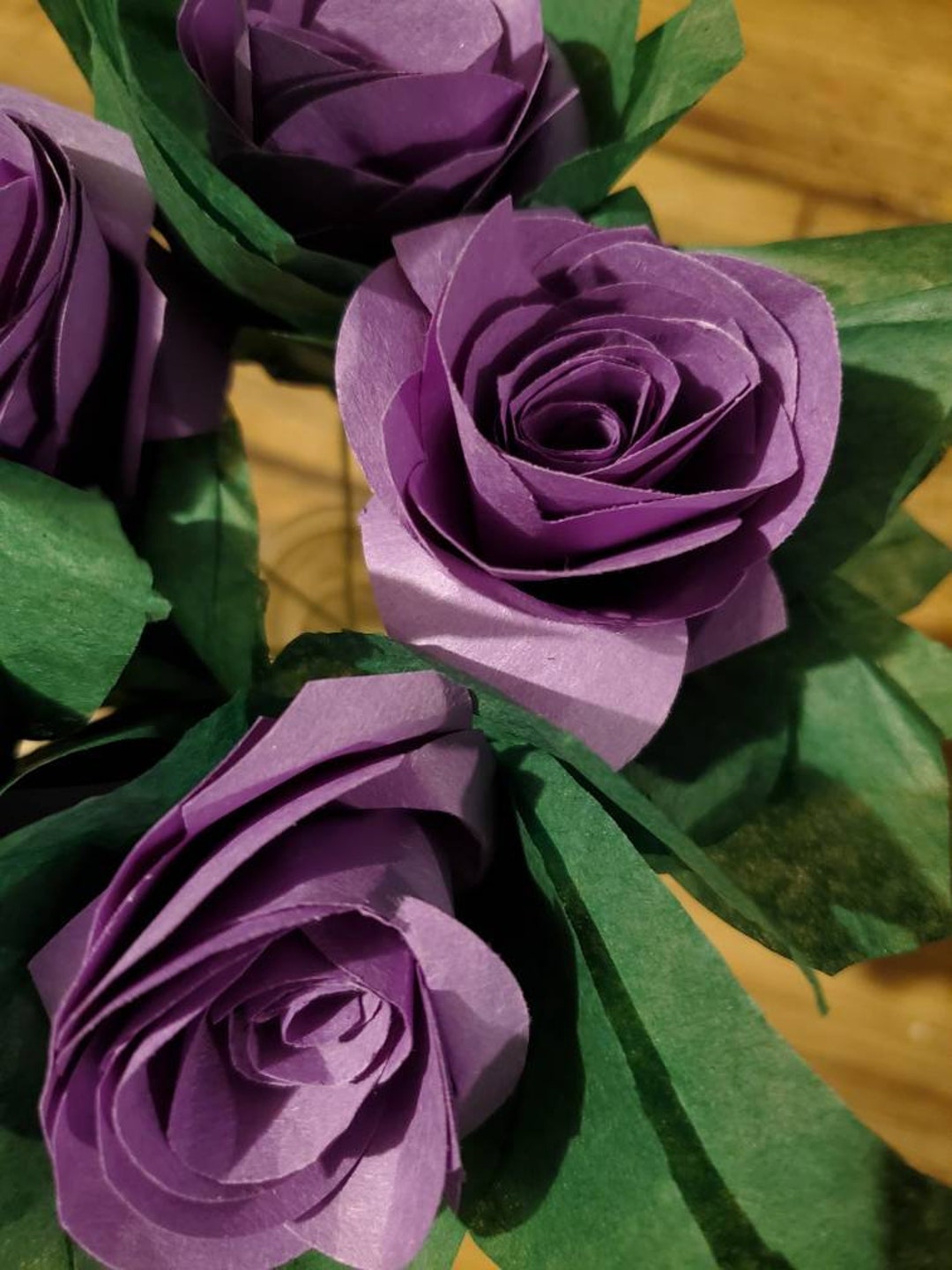 Handmade Paper Rose Bouquet (6 or 12 Paper Roses in Vase) - Etsy