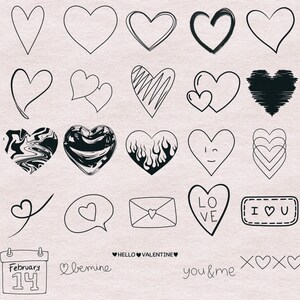 100 Valentine's Day Procreate Stamps, Love Doodles Brush Set - Etsy