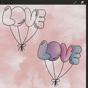 100 Valentine's Day Procreate Stamps, Love Doodles Brush Set - Etsy
