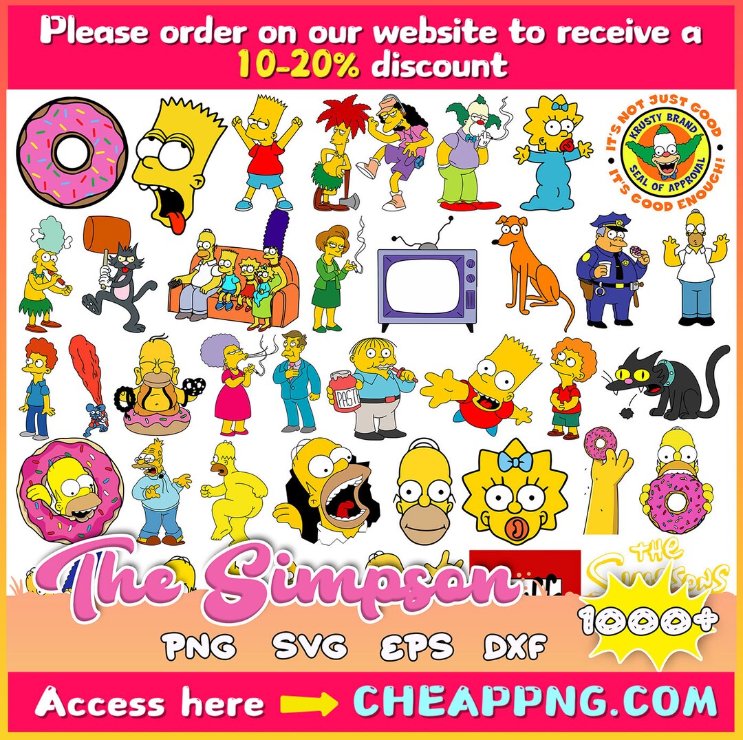 Simpsons Png Svg Clip Art Bundle,simpsons Svg Cut Files for Cricut ...