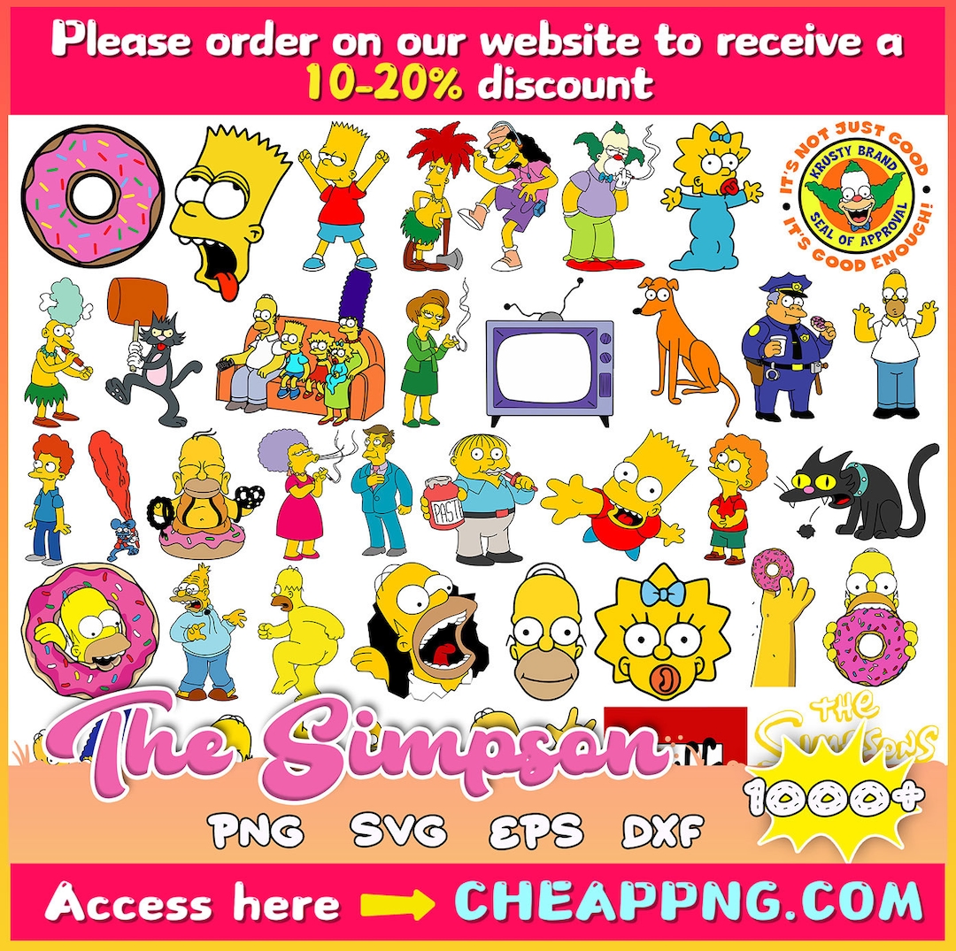 Simpsons Png Svg Clip Art Bundle,simpsons Svg Cut Files for Cricut ...