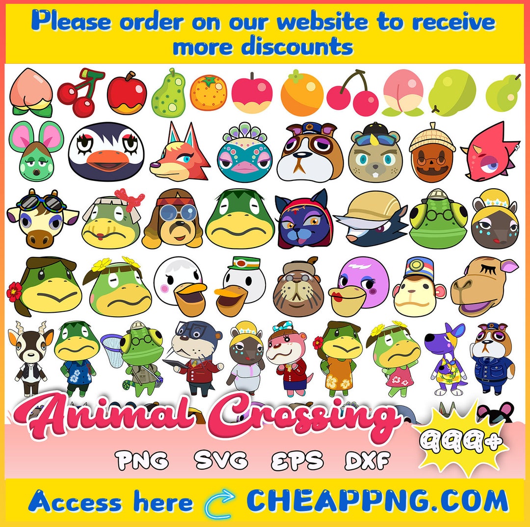 Clipart Bundle Animal Crossing New Horizons ACNH Game Digital Stickers ...