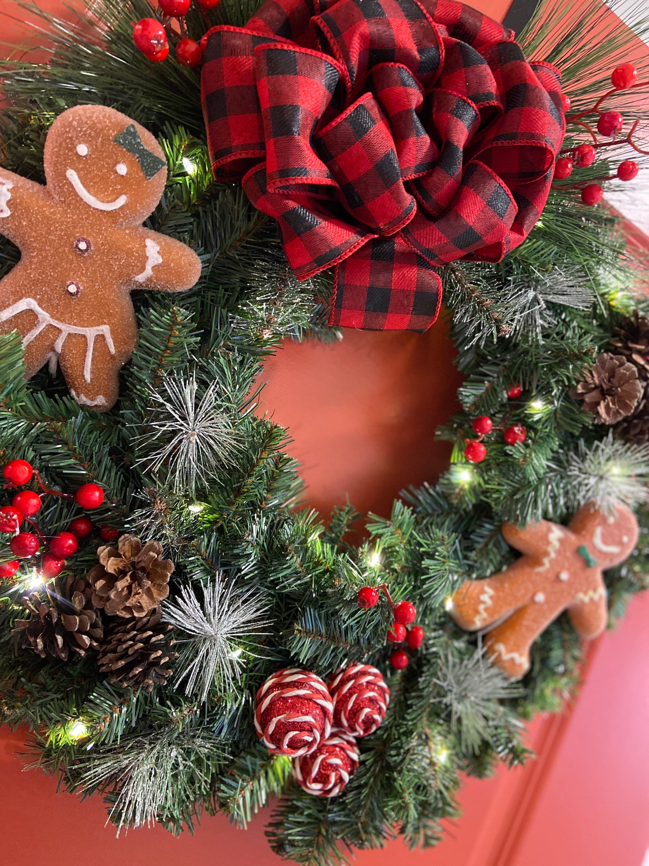 Gingerbread Christmas Wreath - Etsy