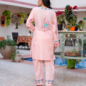 Kashmiri Aari Work Cotton Kurta Set, Kashmiri Kurta, Short Kameez, Co ...