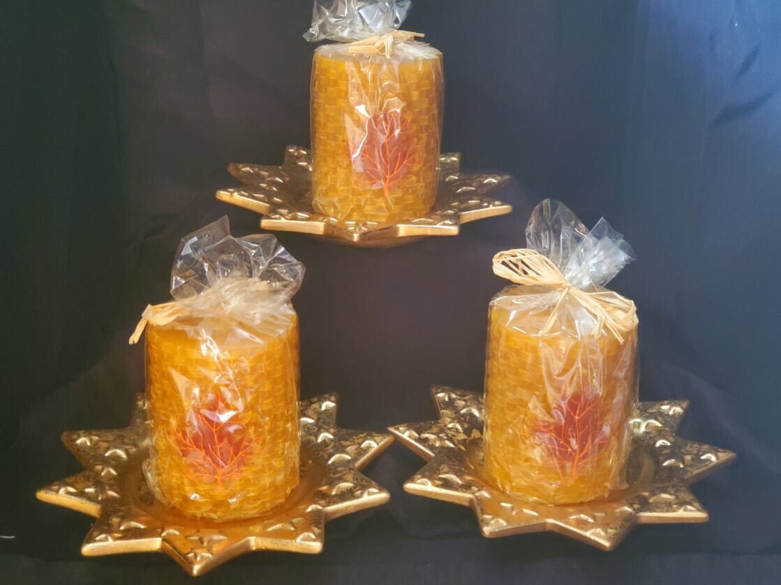 6 Vintage Centrum Ceramics Star Design Candle Holder Plates, Including ...