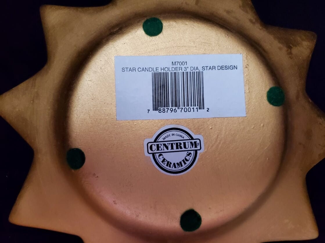 6 Vintage Centrum Ceramics Star Design Candle Holder Plates, Including ...