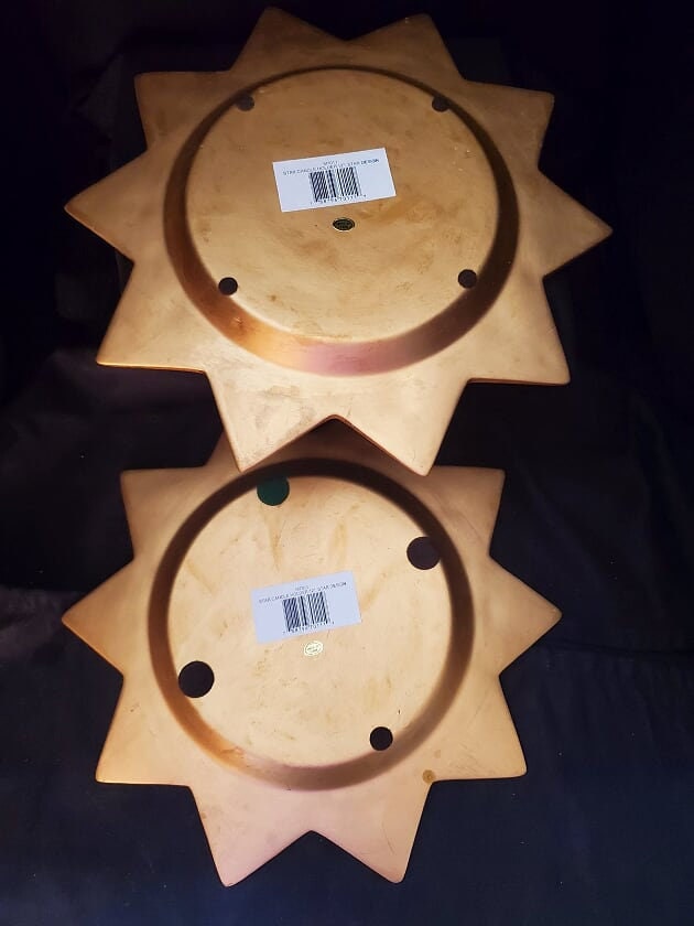 4 Vintage Centrum Ceramics Star Design Candle Holder Plates. 12 ...