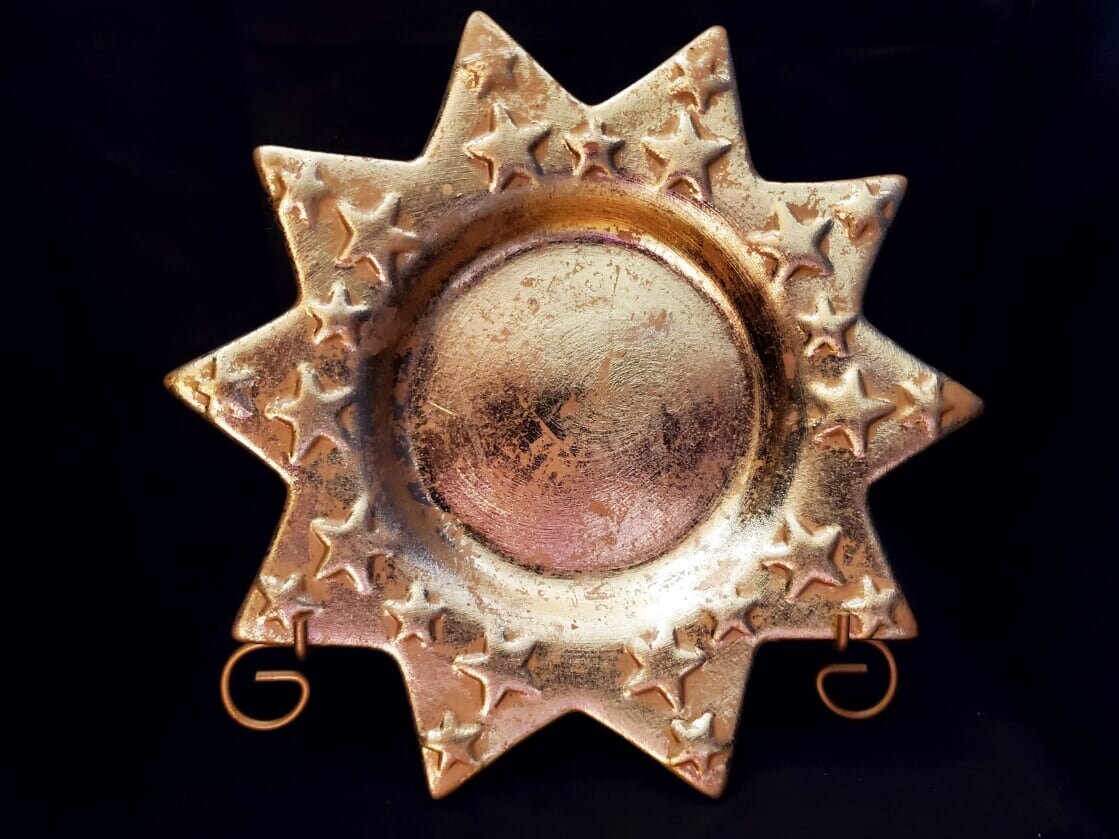 6 Vintage Centrum Ceramics Star Design Candle Holder Plates, Including ...