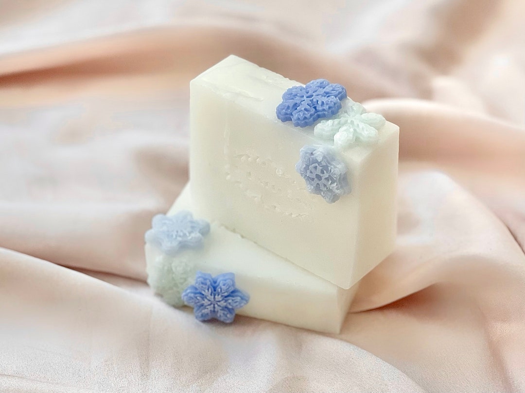 Winter Soap With Ice Crystals in White and Blue - Soap Winter Magic - Etsy