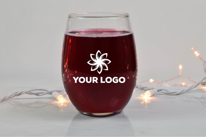 Set Of 12 Corporate Wine Glasses Custom Logo Laser Engraved Etsy