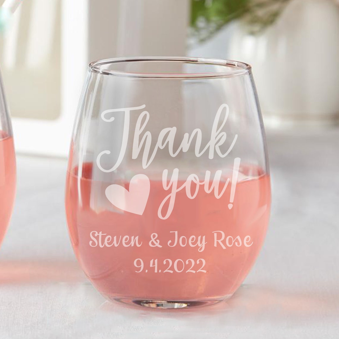 Set of 12 Personalized Thank You Heart Wedding Party Favors - Etsy