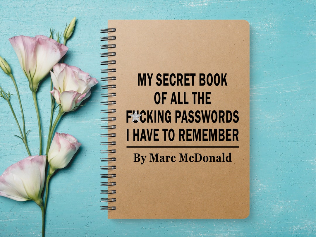 Funny Personalised Notebook, Rude Notebook, Password Notebook, Adult ...