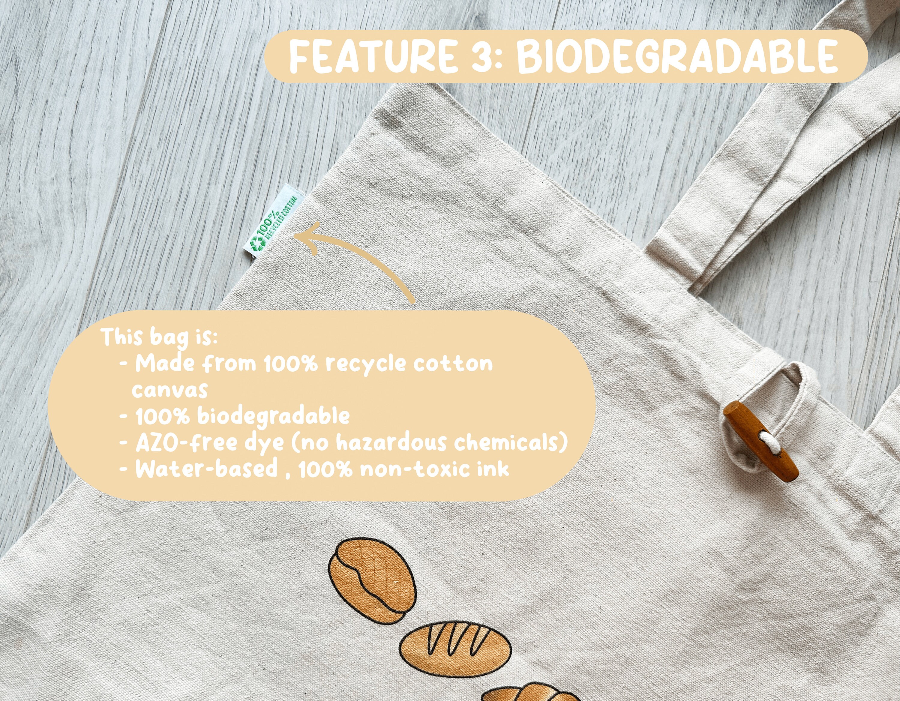 Yeast Mode Tote Bag | Reusable Canvas Tote Bag for Christmas Bread Pun ...