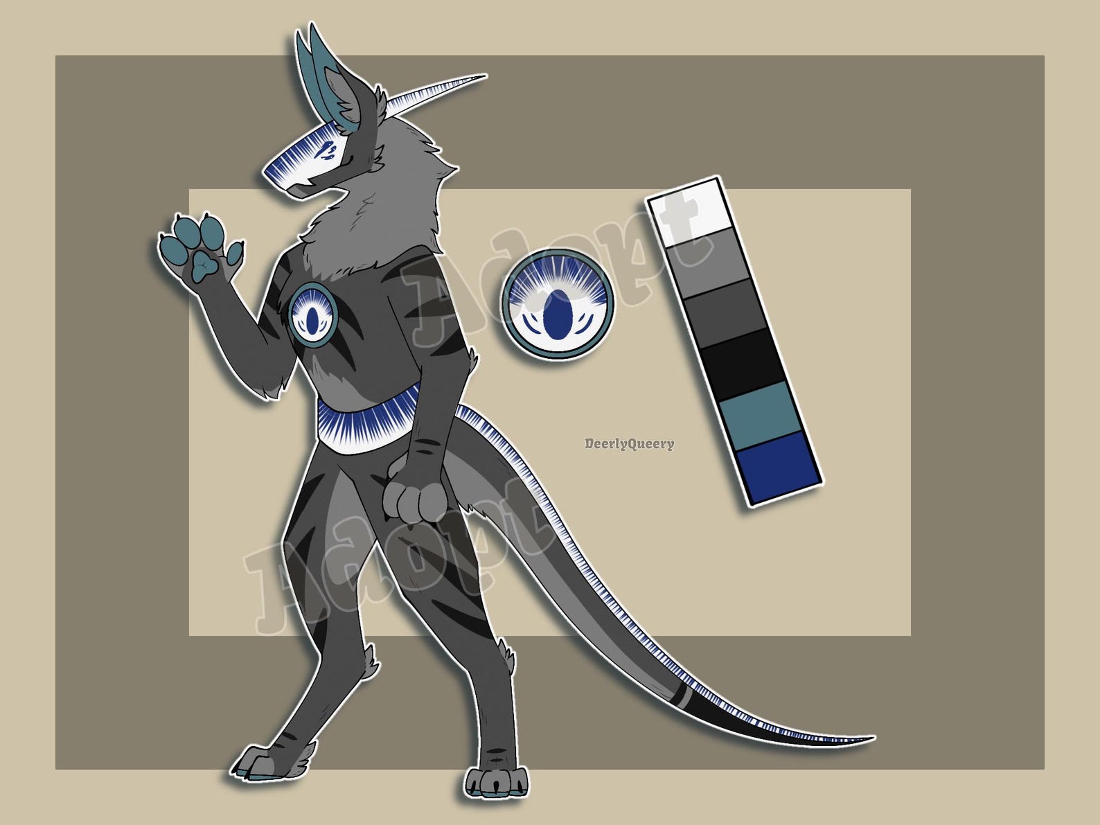 GRAYSCALE - Mantled Beast Adopt - Etsy
