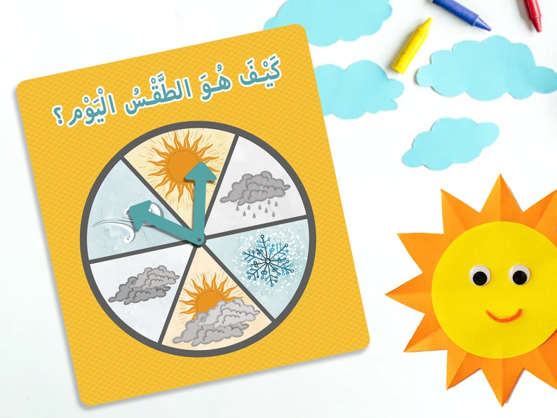 Printable Arabic Weather Flash Cards and Wheel Today's - Etsy