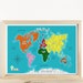 First Ever Printable Arabic World Map for Kids Wall Art, Montessori ...