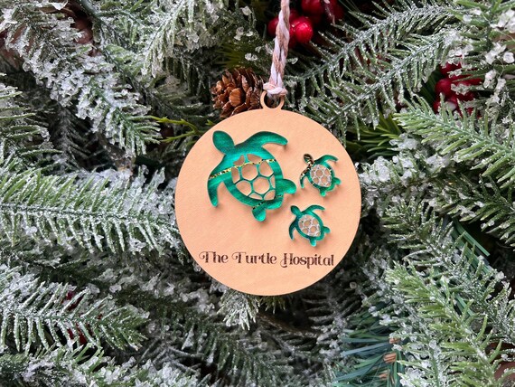 Sea Turtle Christmas Ornament Turtle Art Christmas - Etsy