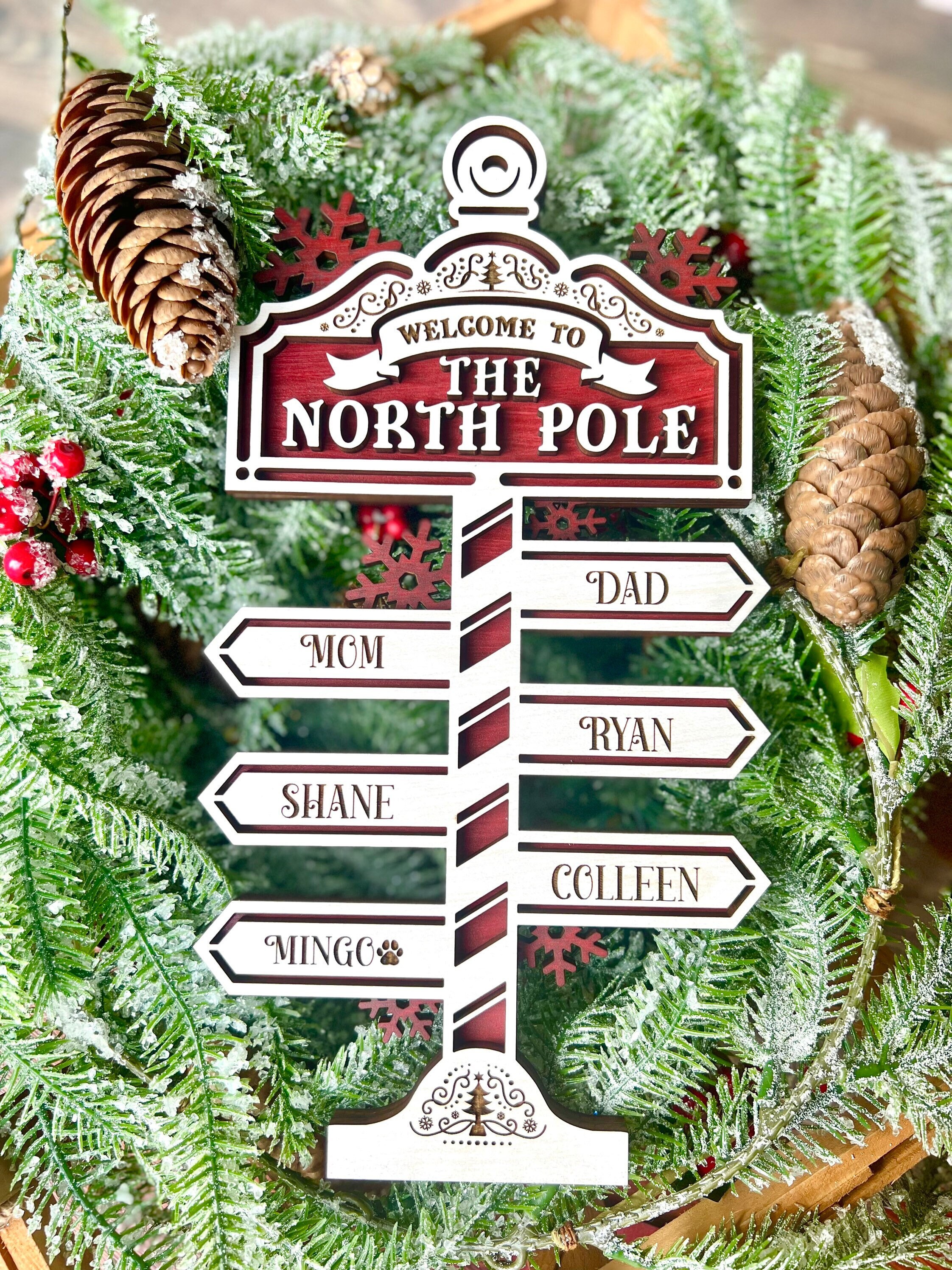 North Pole Family Christmas Sign Christmas Gift 2022 - Etsy