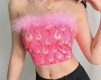 Fur Crop Top | Etsy