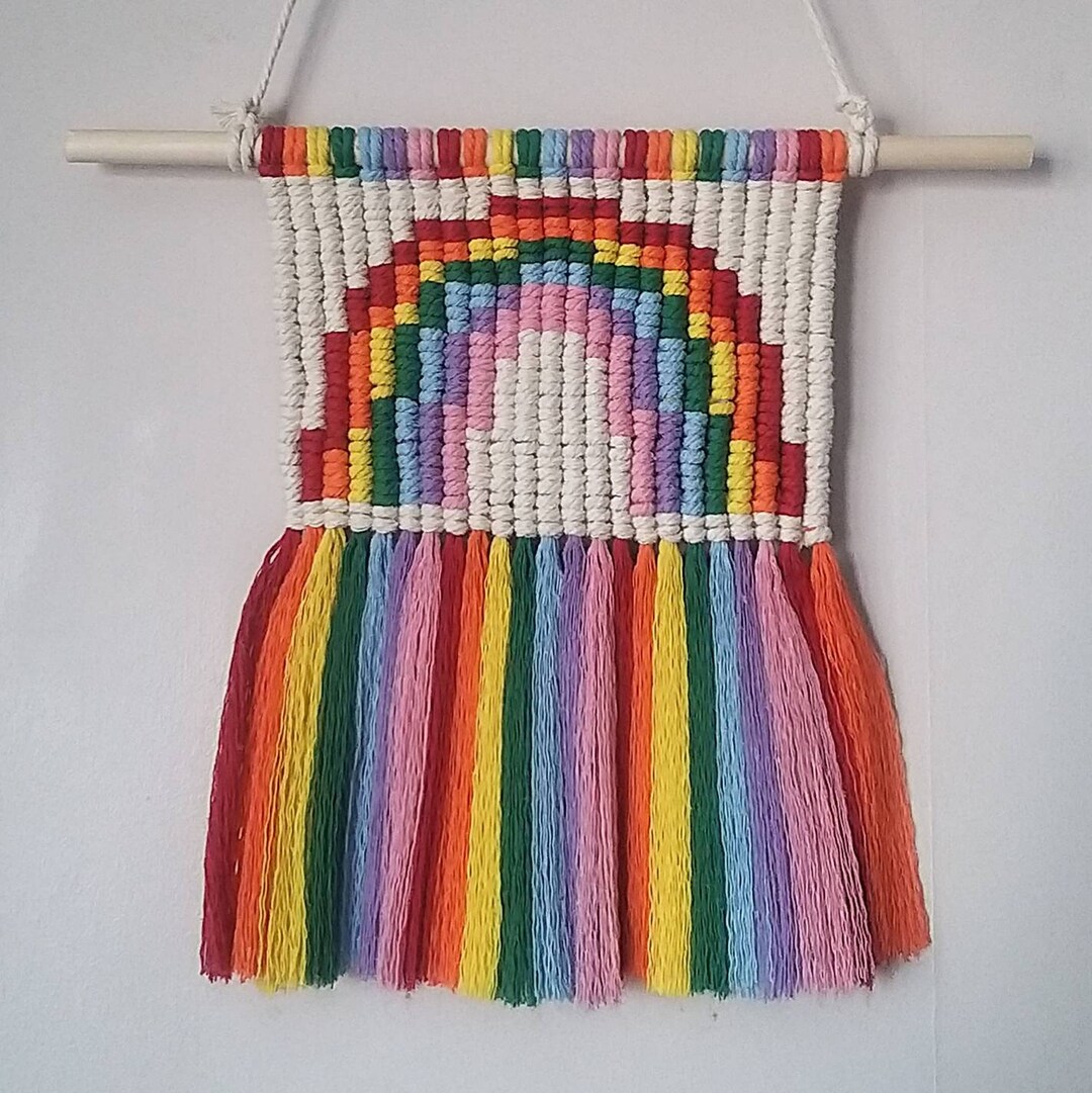 Macrame Rainbow Wall Hanging - Etsy