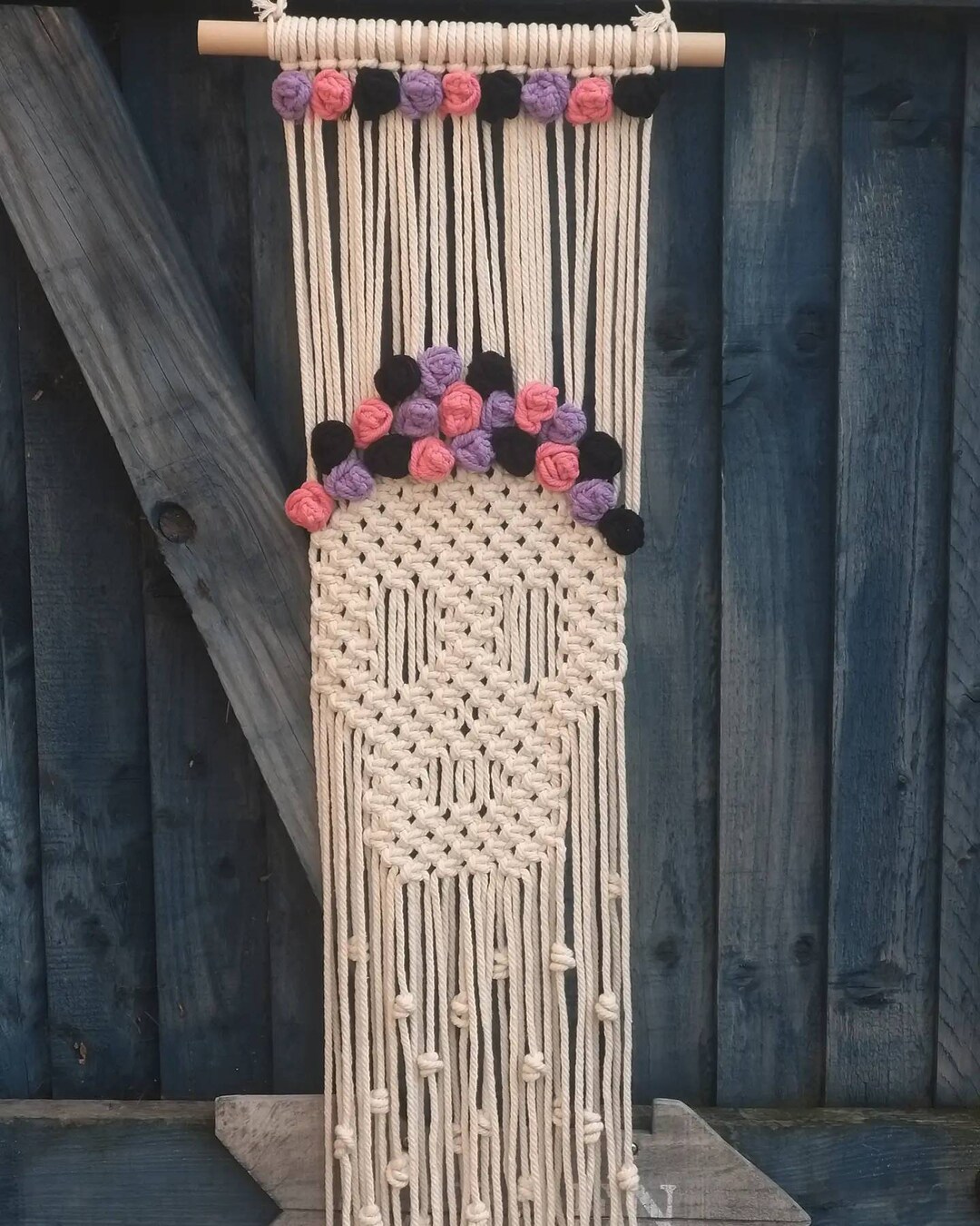 Macrame Skull With Rose Crown Wall Hanging - Etsy