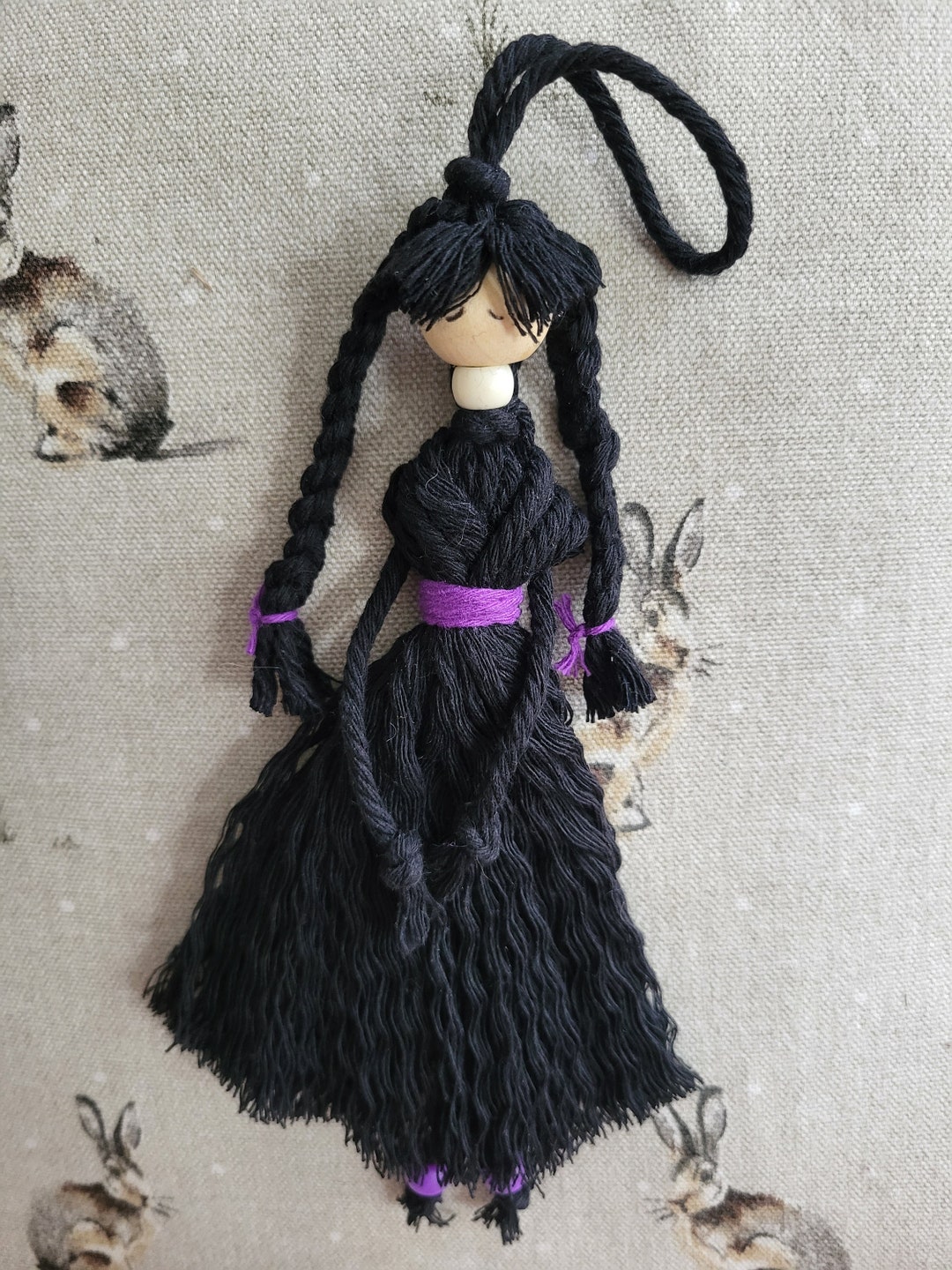 Macrame Goth Girl Wednesday - Etsy