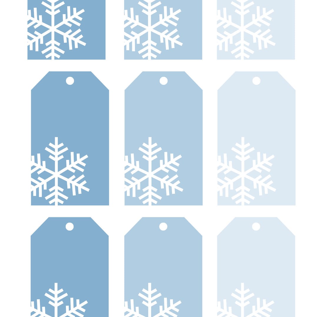 Printable Blue Snowflake Gift Tags Instant Download Holiday Gift Tag ...