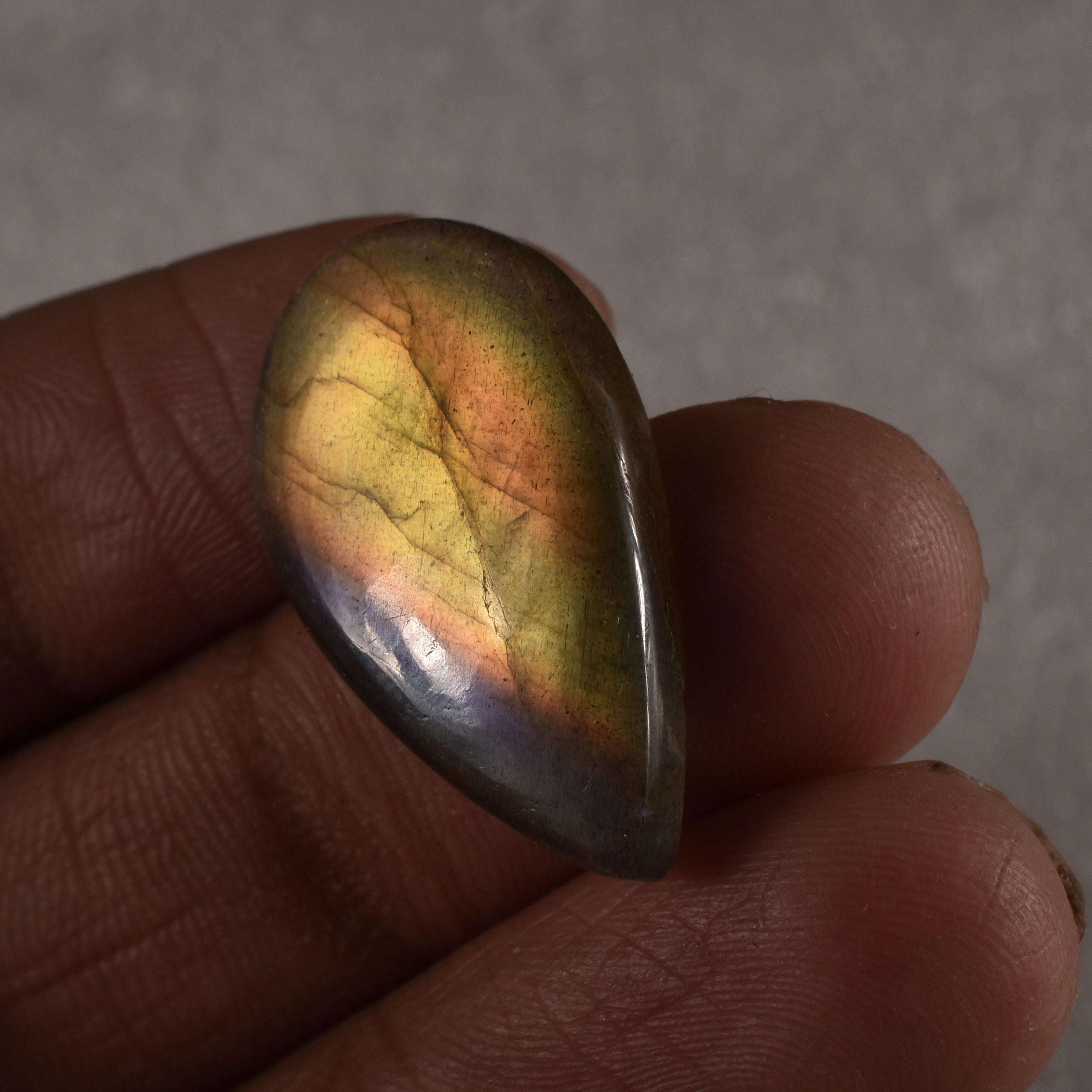 Multi Fire Yellow Labradorite Cabochon Gemstone Golden Flash | Etsy