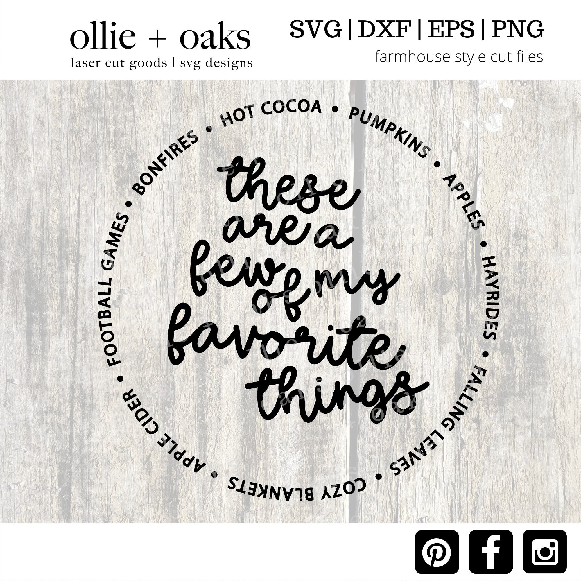 Favorite Things SVG Fall SVG Autumn SVG Few of My - Etsy